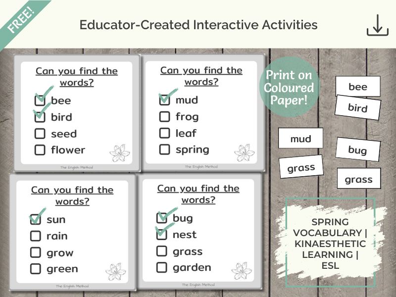 Spring Free Printables - theenglishmethod.com